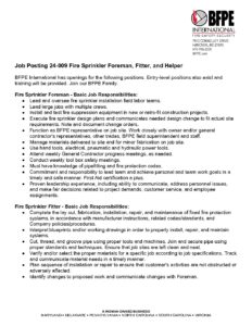 24-009 Fire Sprinkler Foreman, Fitter, and Helper - BFPE International ...