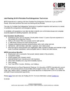 24-014 Portable Fire Extinguisher Technician - BFPE International 01.22 ...